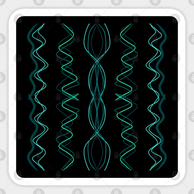 Vertical green zigzag lines - Zigzag Pattern - Sticker | TeePublic
