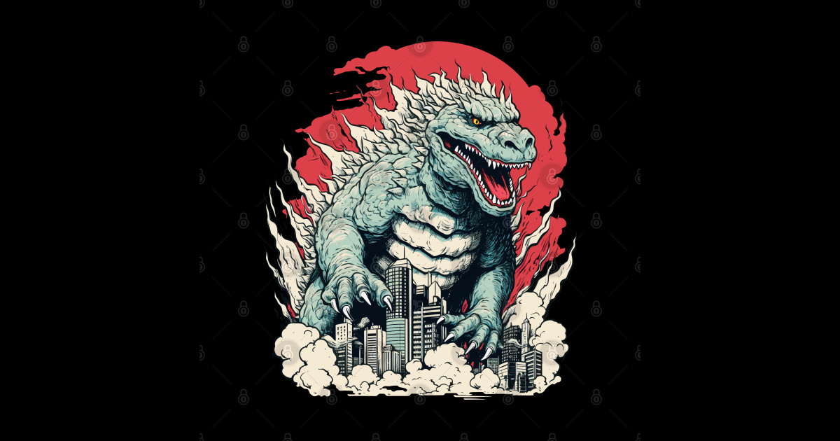 Godzilla Rampage - Godzilla Fanart - Sticker | TeePublic