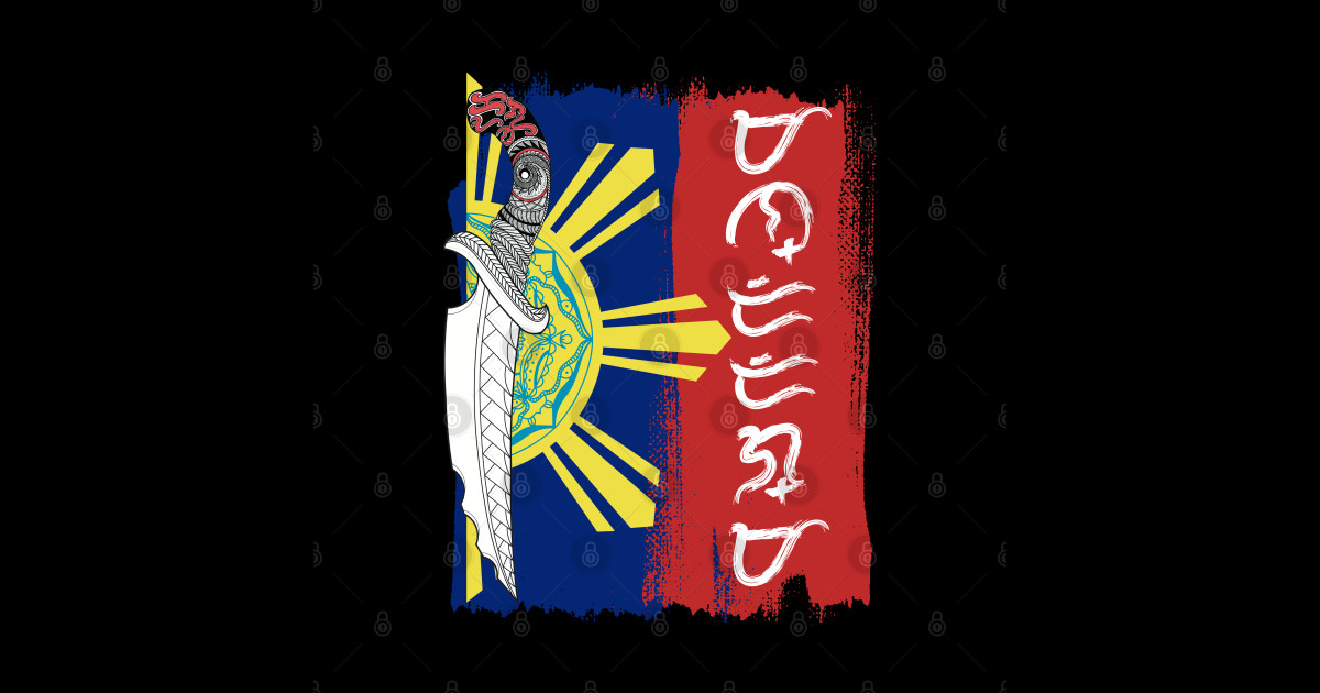 Philippine Flag / Tribal line Art Knife / Baybayin word Mandirigma ...