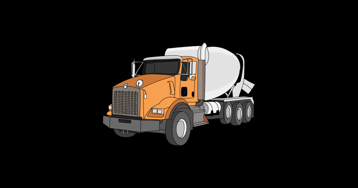 Concrete cement mixing truck cartoon illustration - Concrete Cement ...
