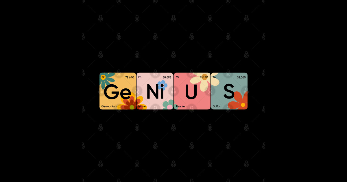 Genius periodic table of elements - Genius - Posters and Art Prints ...