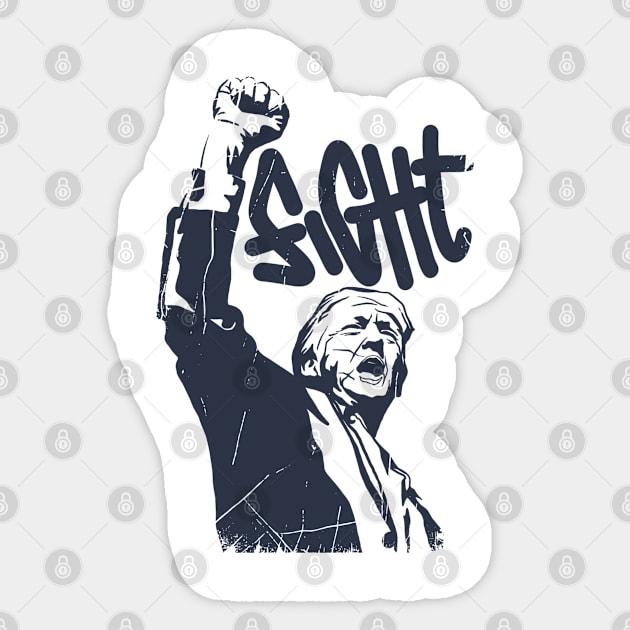 Trump fight line art - Trump Fight - Sticker | TeePublic