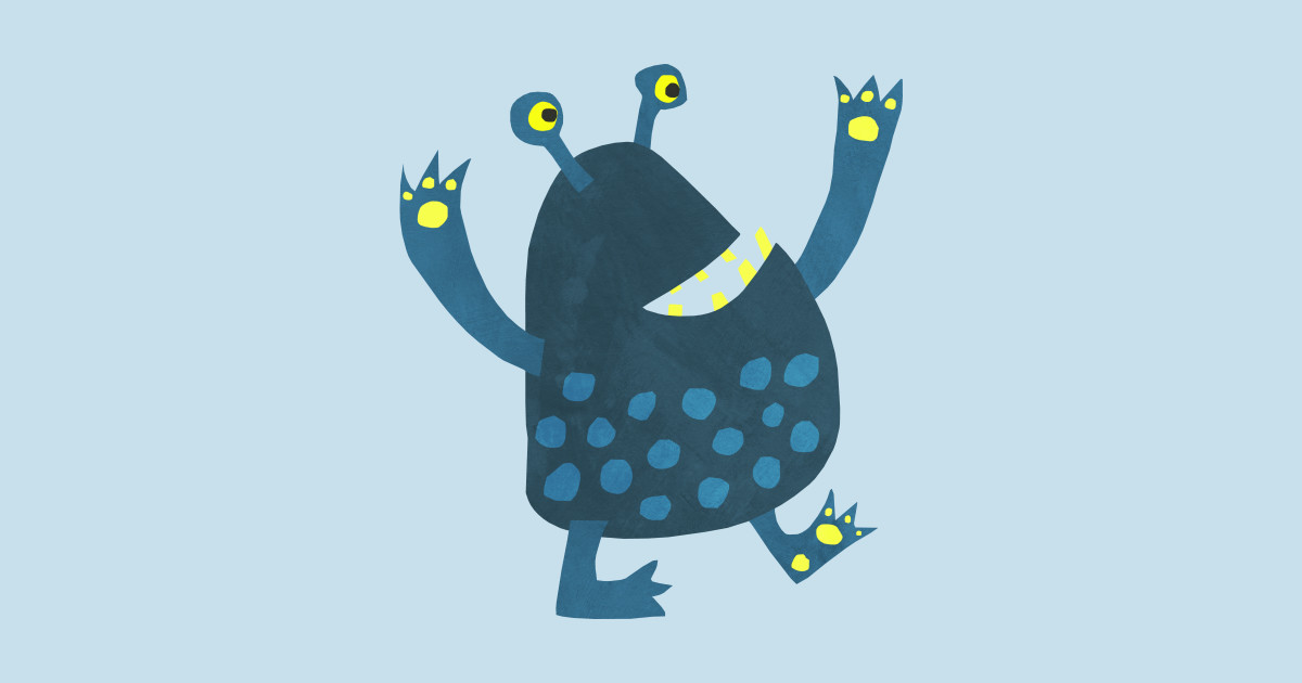 Blue Spotted Monsters - Monster - T-Shirt | TeePublic