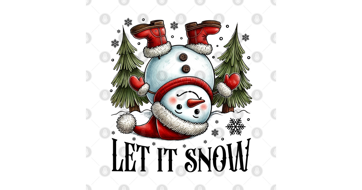 Funny Let It Snow Snowman Christmas Tree - Let It Snow Snowman ...