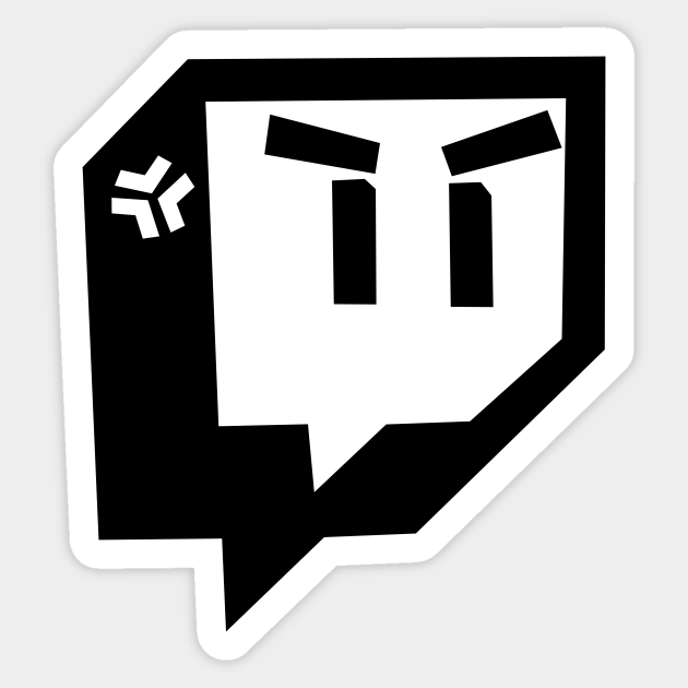 Twitch Angry (Black) - Twitch - Sticker | TeePublic