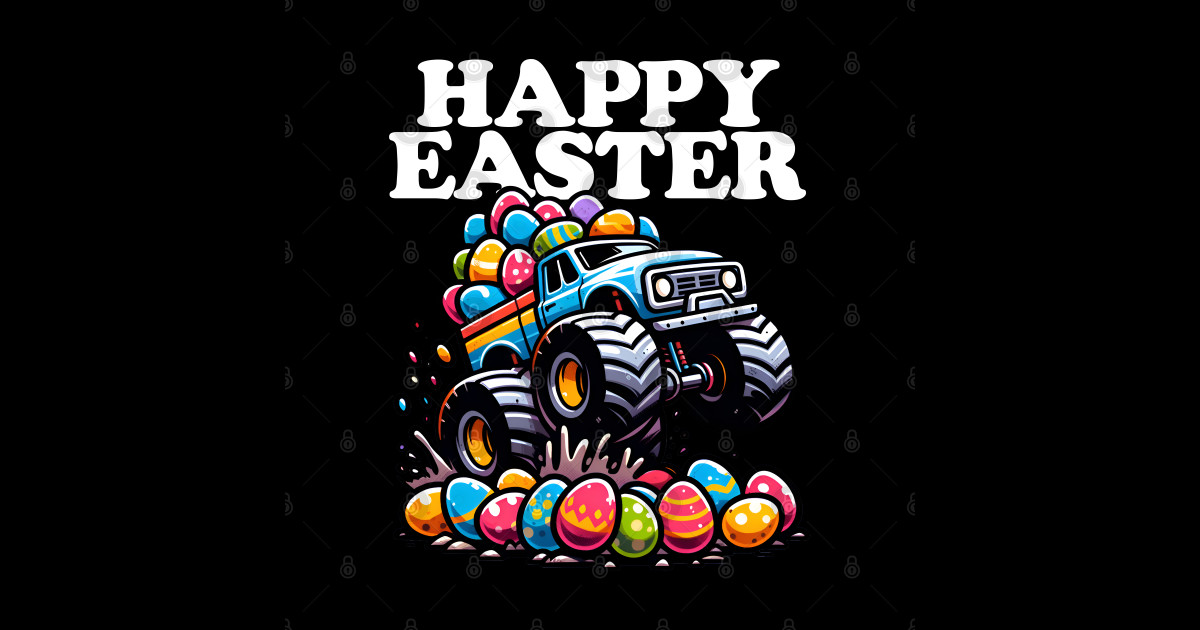 Happy Easter Monster Truck - Monster Truck Boys - Sticker | TeePublic
