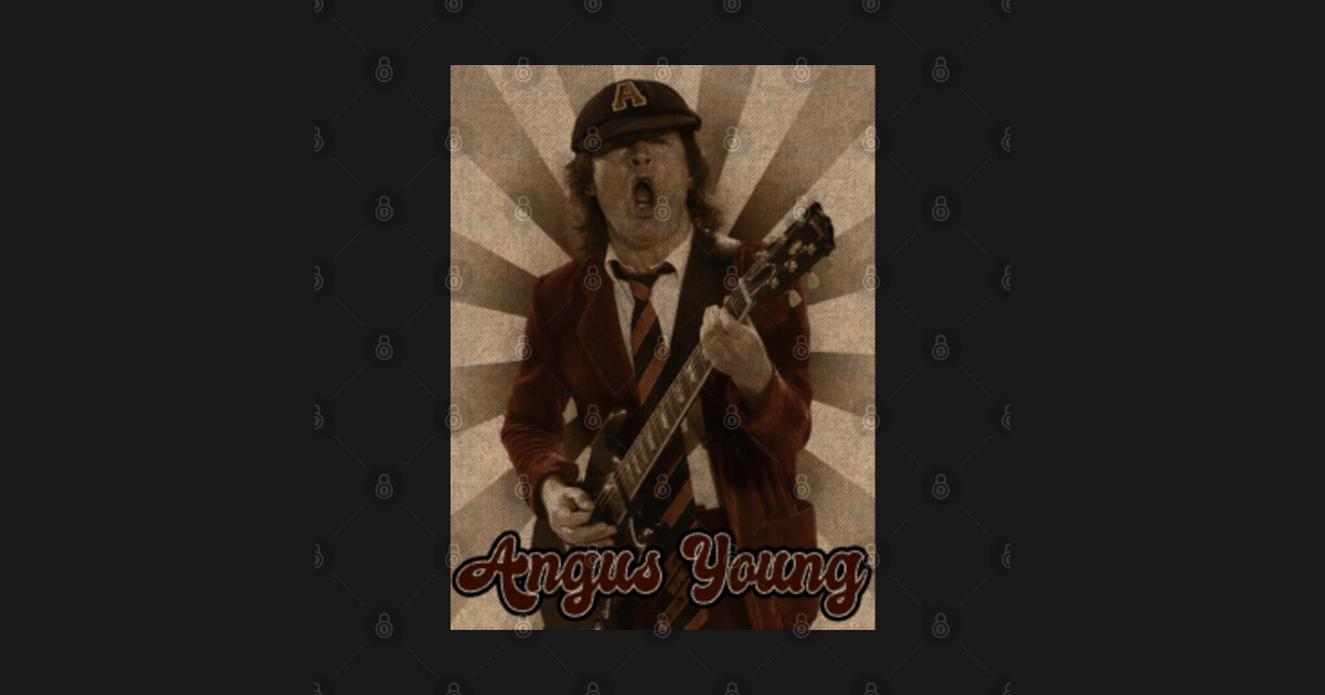 Vintage Classic Angus Young - Angus Young - T-Shirt | TeePublic