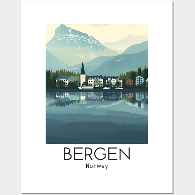 A Vintage Travel Illustration of Bergen - Norway - Bergen - Posters and ...