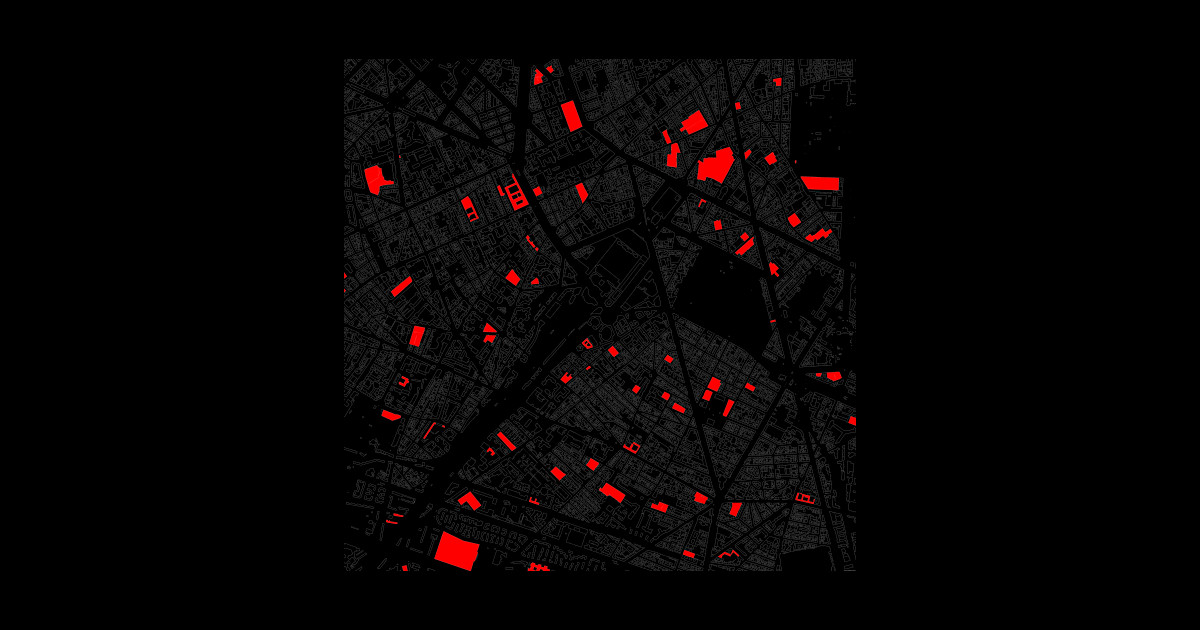 Copie de Map of Paris, France, with its schools in color - Map - Sticker | TeePublic