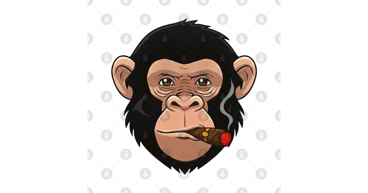 Chimp’s Gold-Band Cigar - Chimp - T-Shirt | TeePublic