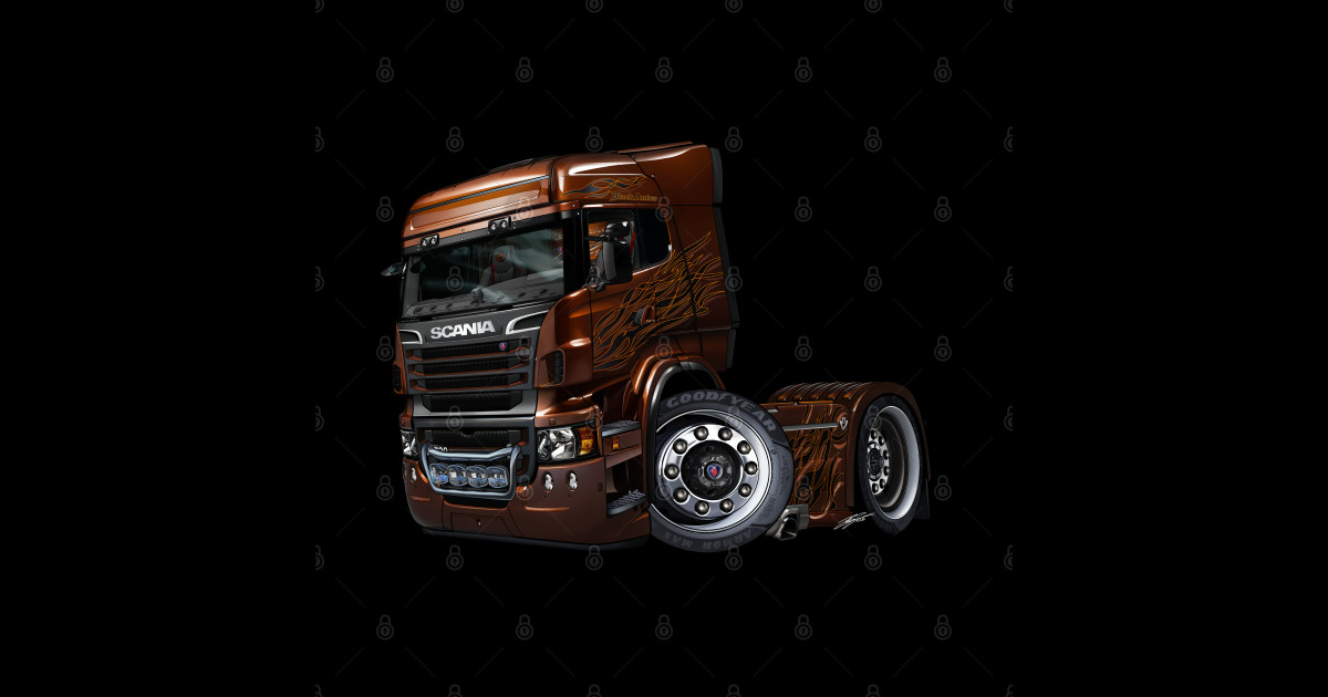 Scania V8 Black Amber 1/100 - Scania V8 Black Amber 1100 - Sticker ...