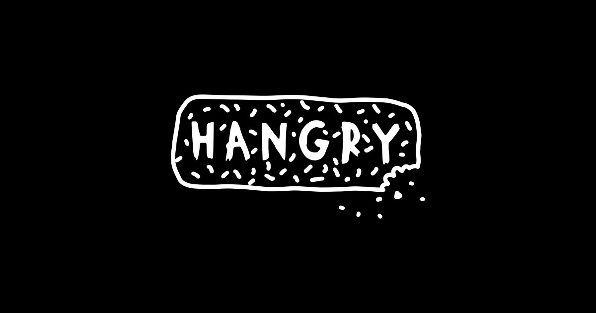 Hangry illustration white - Hangry - Sticker | TeePublic