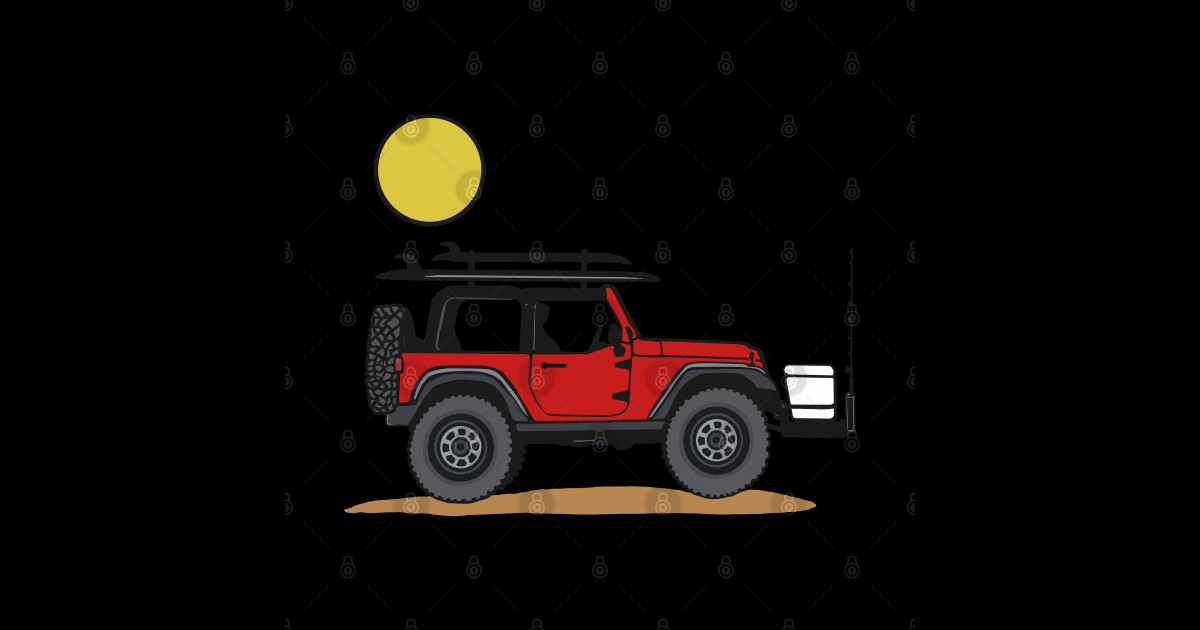Beach Wrangler - Jeep Wrangler - Sticker | TeePublic