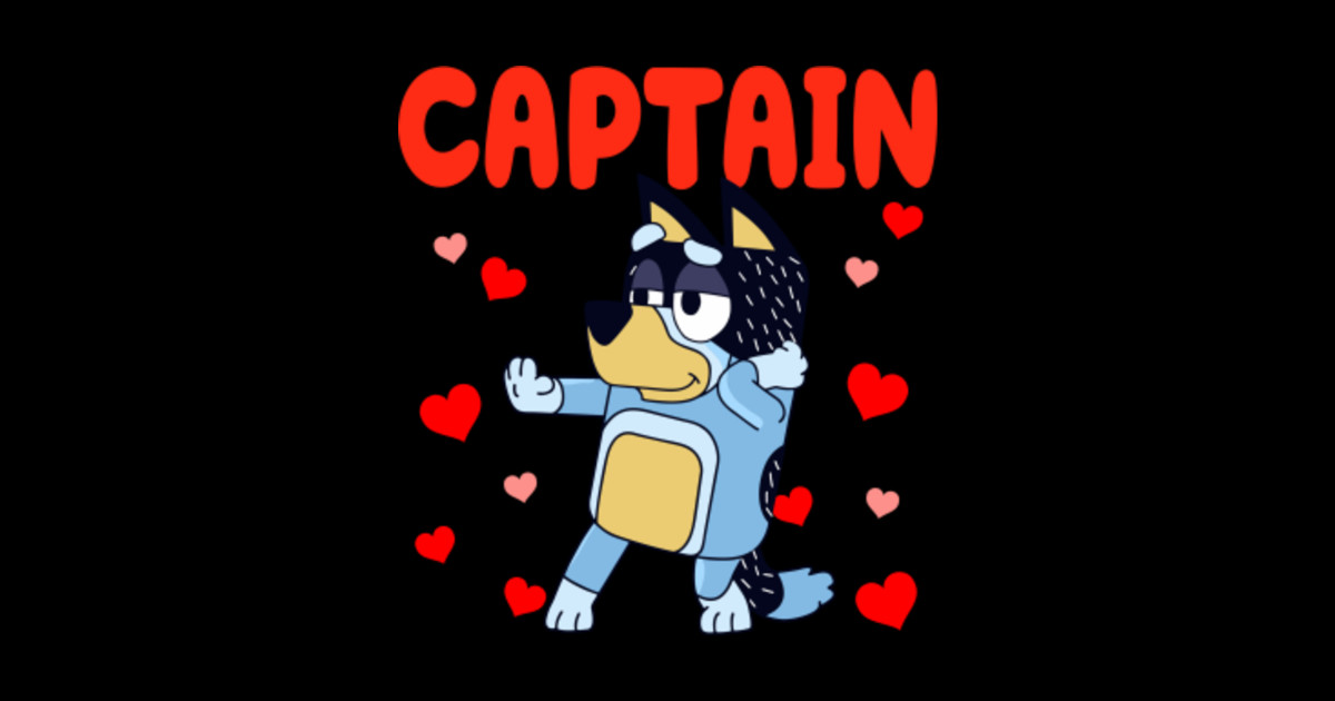Vintage Captain Bluey Heart Cartoon - Grandfather - Sticker | TeePublic
