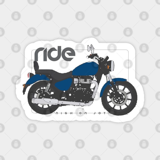 Ride meteor stellar blue - Royal Enfield Meteor 350 - Sticker | TeePublic