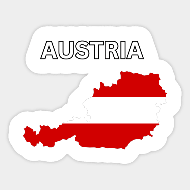 Austria Flag Map - Austria - Sticker | TeePublic