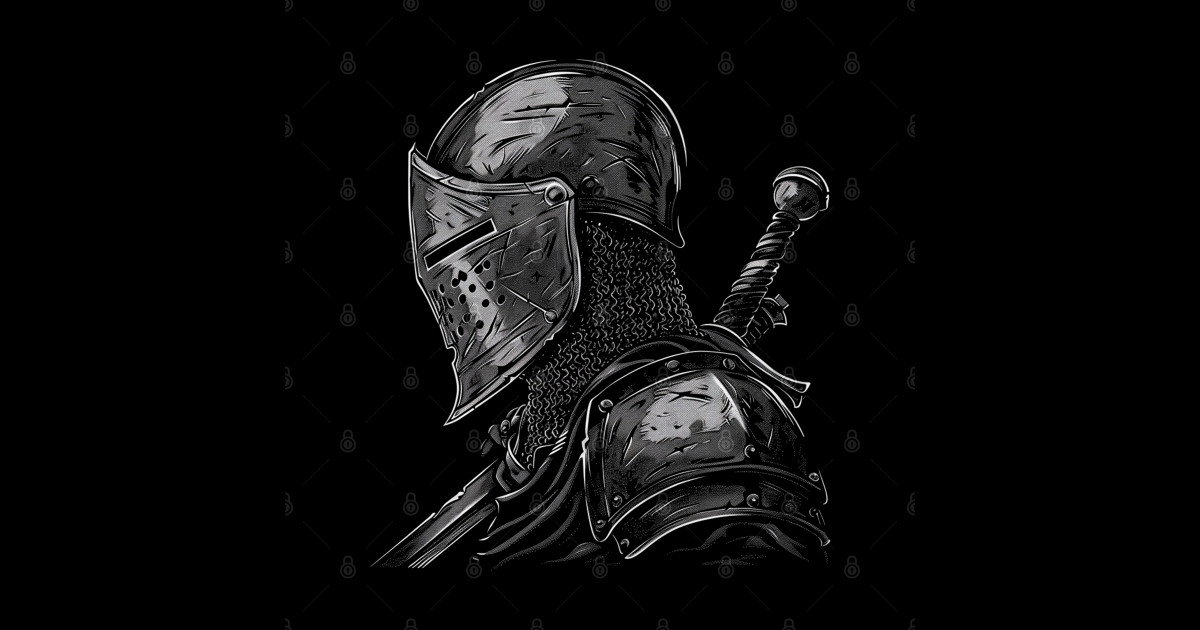 Battle-Worn Medieval Knight - Dark Fantasy Warrior Design - Medieval ...