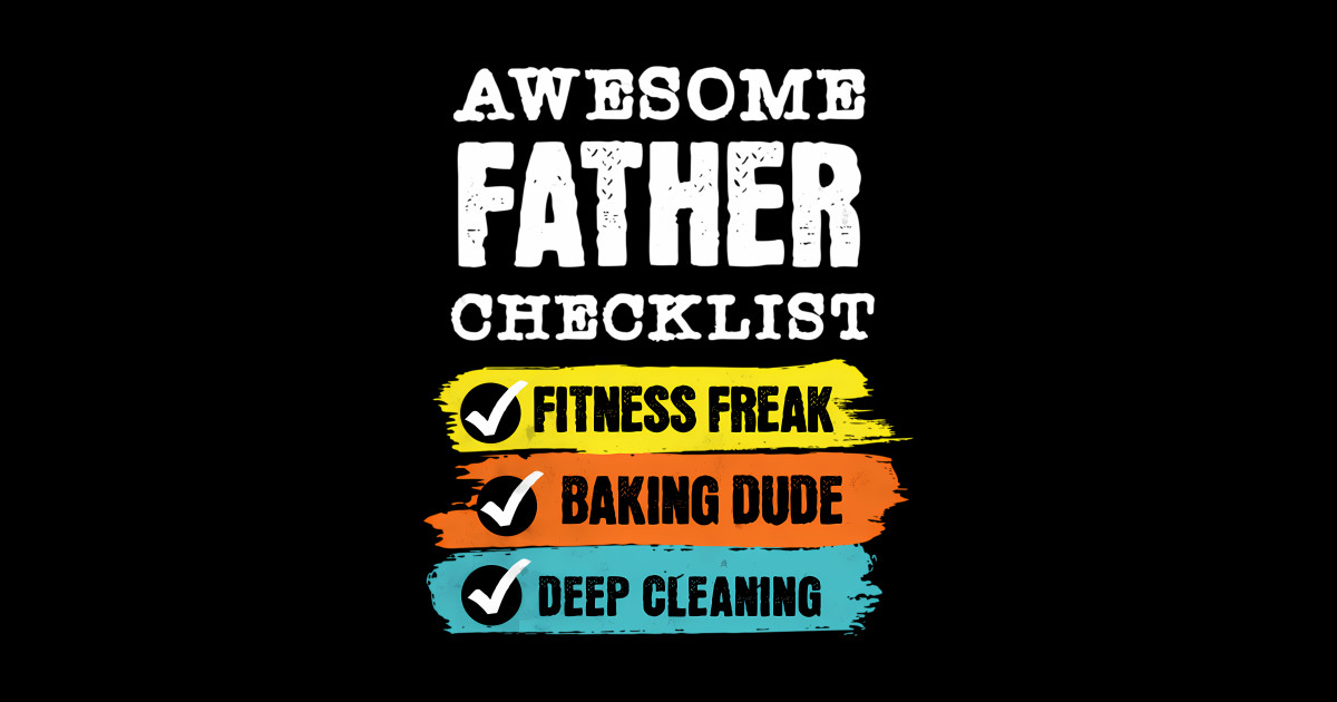 Joke Father'S Day Quote Awesome Father Checklist - Funny Joke - Posters ...