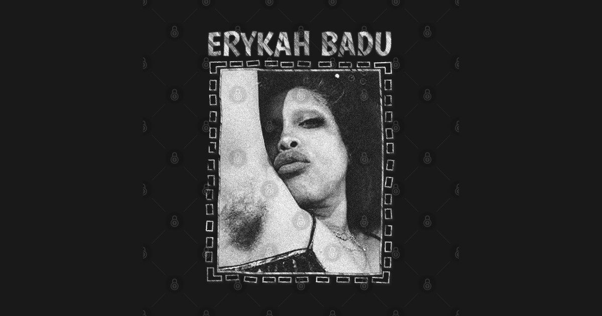 WHITE ART -ERYKAH BADU KELEX MAMBU - Vintage Style - T-Shirt | TeePublic
