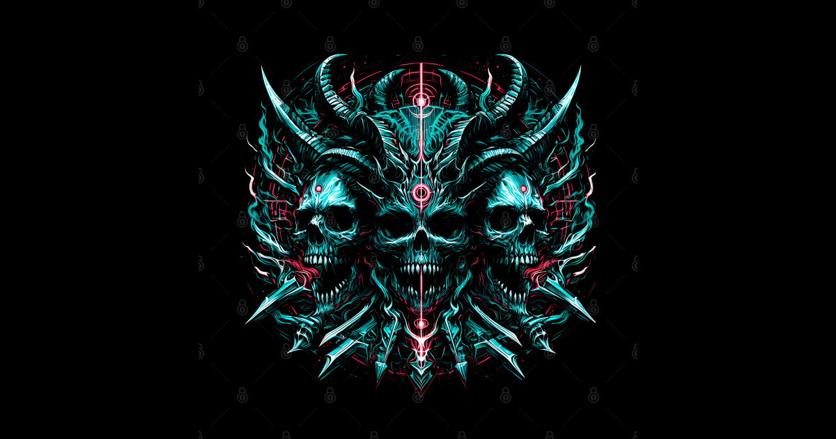Deathcore Skulls Design - Death Core - Sticker | TeePublic