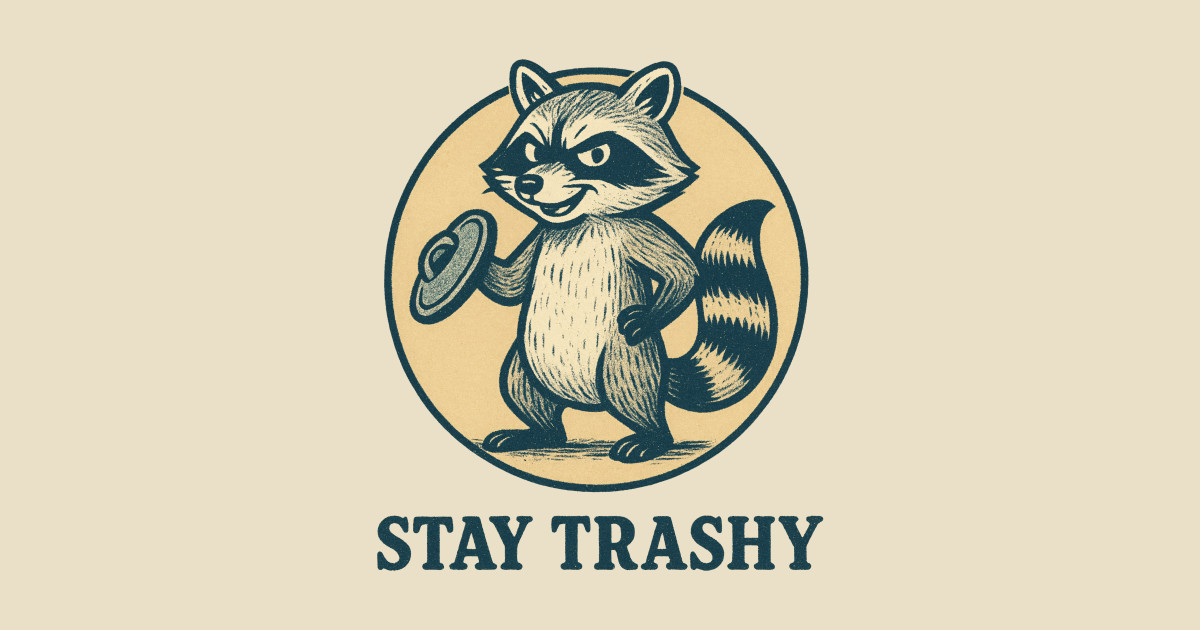Stay Trashy Raccoon – Urban Trash Panda Mascot - Raccoon - T-Shirt ...