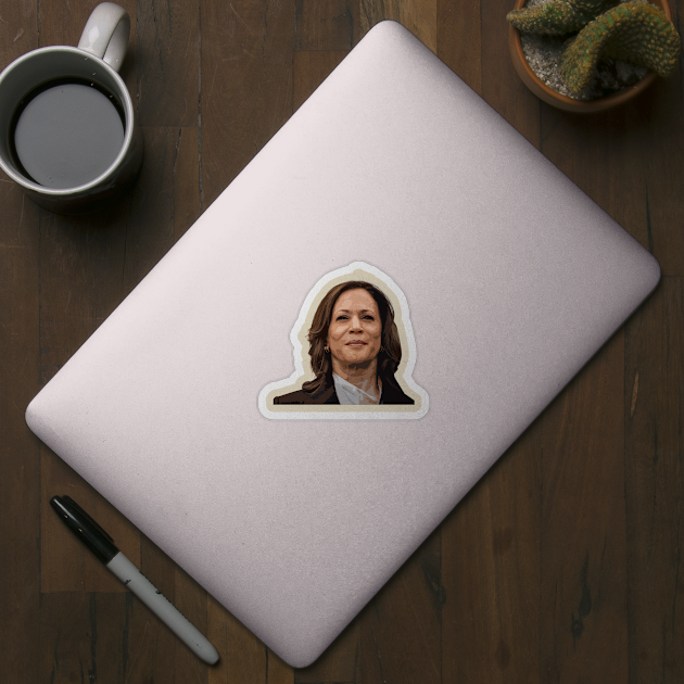 kamala face to president - Retro Style - Sticker | TeePublic