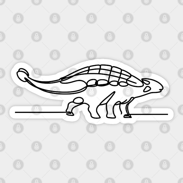 Ankylosaurus Line Drawing - Ankylosaurus - Sticker | TeePublic