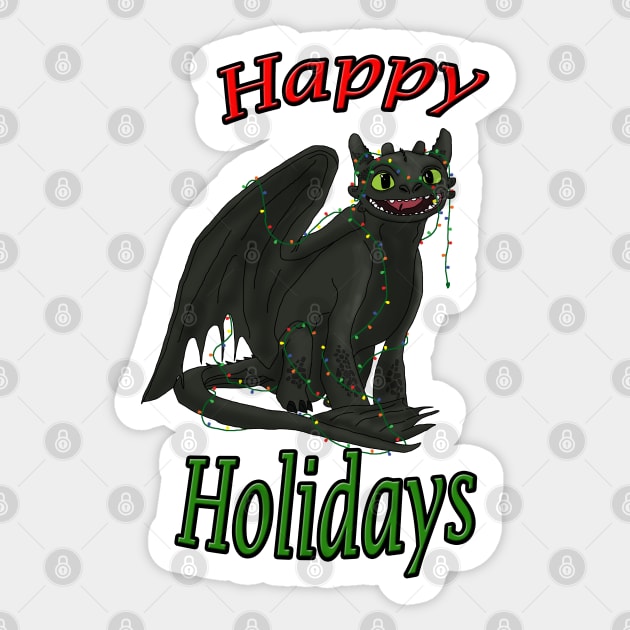 Toothless - Happy Holidays - Httyd - Sticker | TeePublic