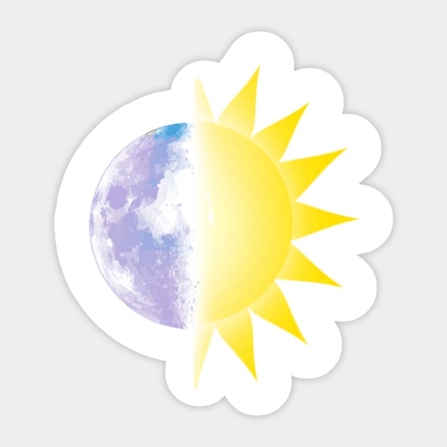 Half moon half sun - Half Moon - Sticker | TeePublic