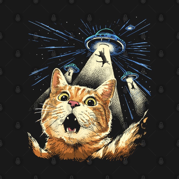 Space Whiskers: The Purrr-fect Abduction - Alien - T-Shirt | TeePublic