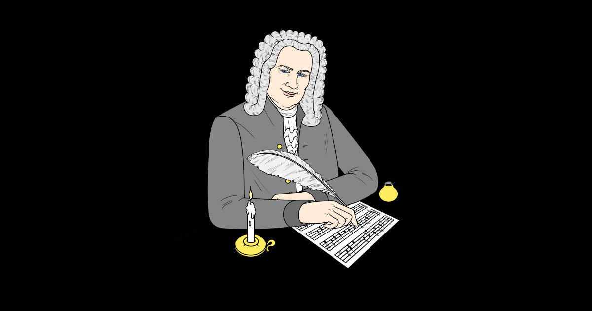 Johann Sebastian Bach gezeichnet - Johann Sebastian Bach - Sticker ...