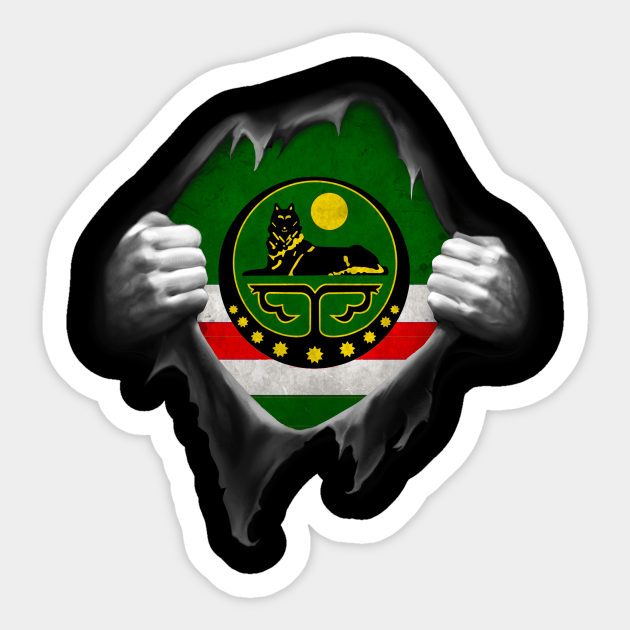 Chechnya Flag Chechen Roots DNA Pride Gift - Chechnya Flag - Sticker ...