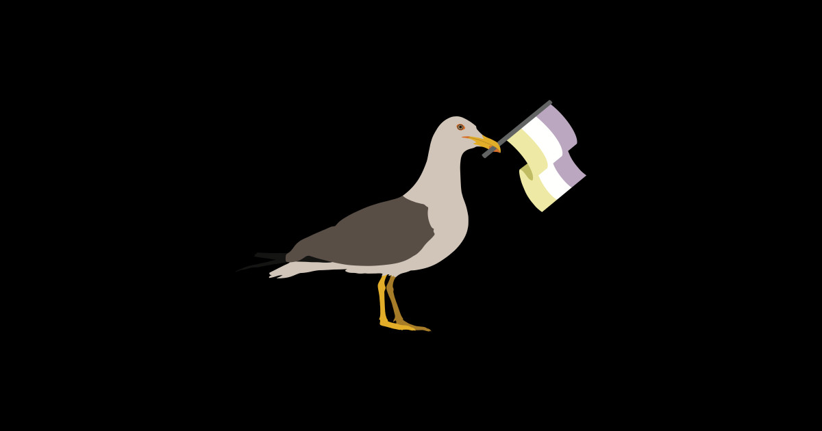 Seagull Holding Twink Pride Flag - Seagull - Sticker | TeePublic