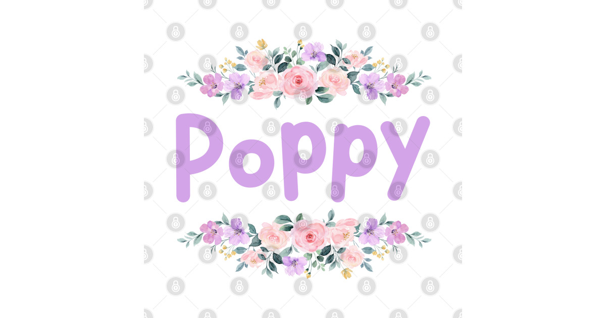 Purple Flower Poppy Name Label - Purple Flower Poppy Name Label - T ...