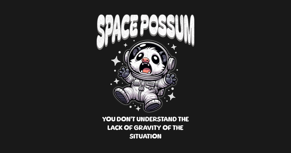 Funny Space Possum Astronaut - Funny Possum - T-Shirt | TeePublic
