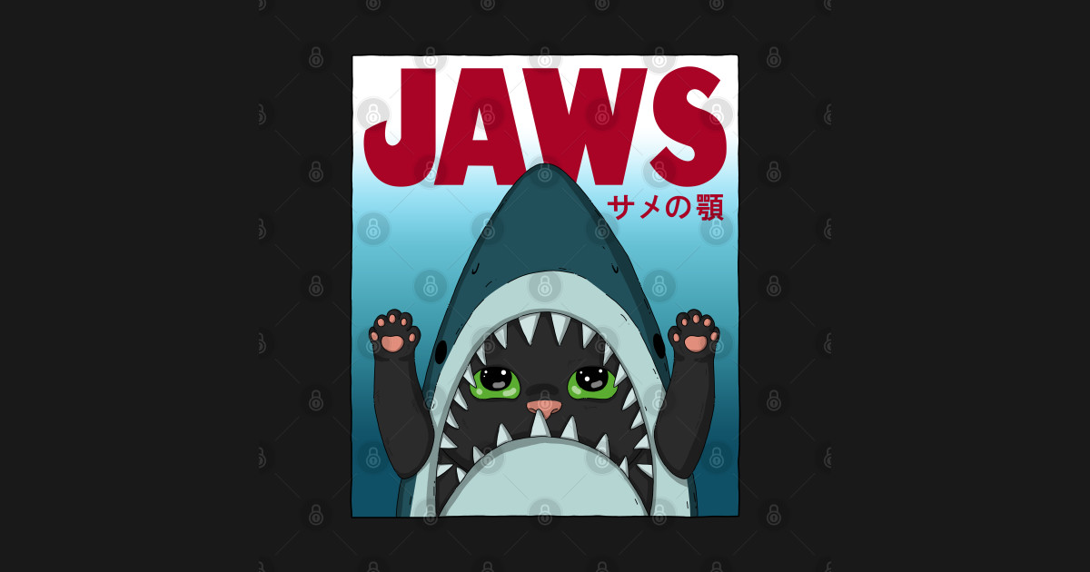 Cat Jaws Parody - Jaws - T-Shirt | TeePublic