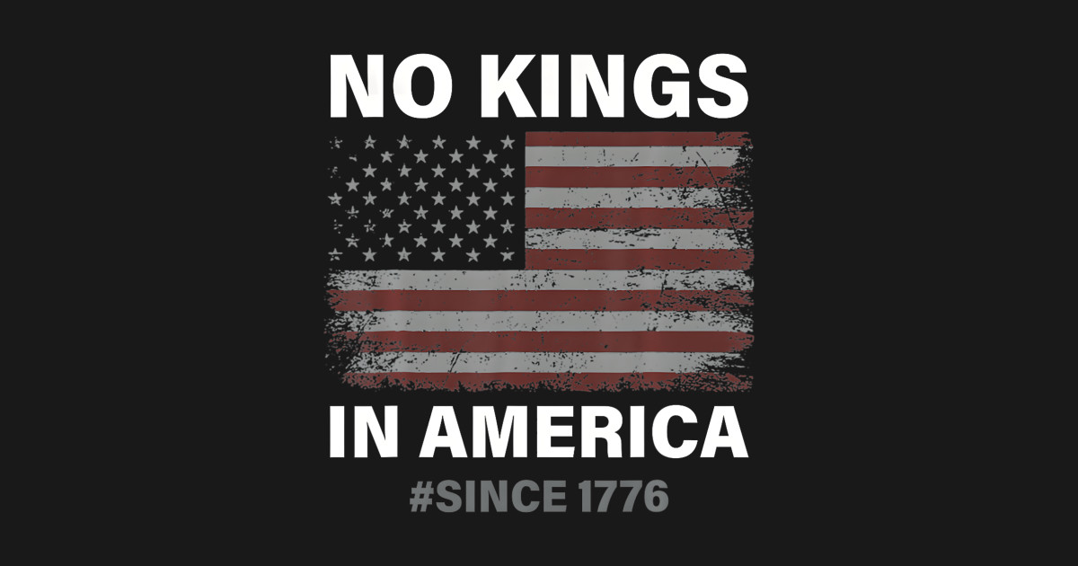 No Kings In America Since 1776 Usa Flag No Kings - Vintage Usa Flag - T ...