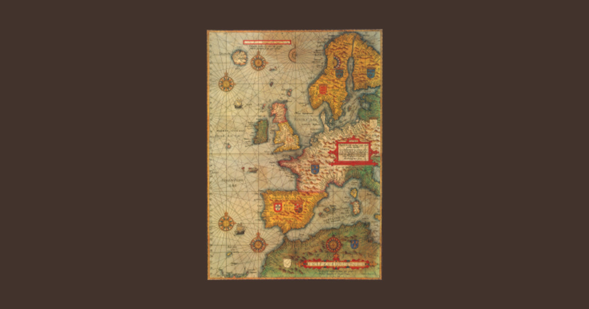 Antique Map, a Sea Chart of Europe by Lucas Janszoon Waghenaer, 1583 ...