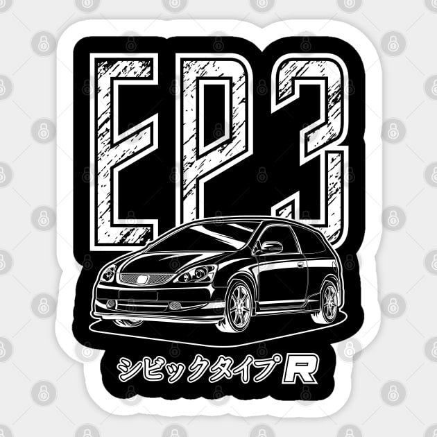 Civic Type R EP3 - White Print - Civic Type R - Sticker | TeePublic