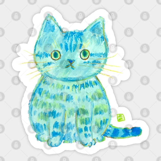 Blue kitty - Blue Cat - Sticker | TeePublic