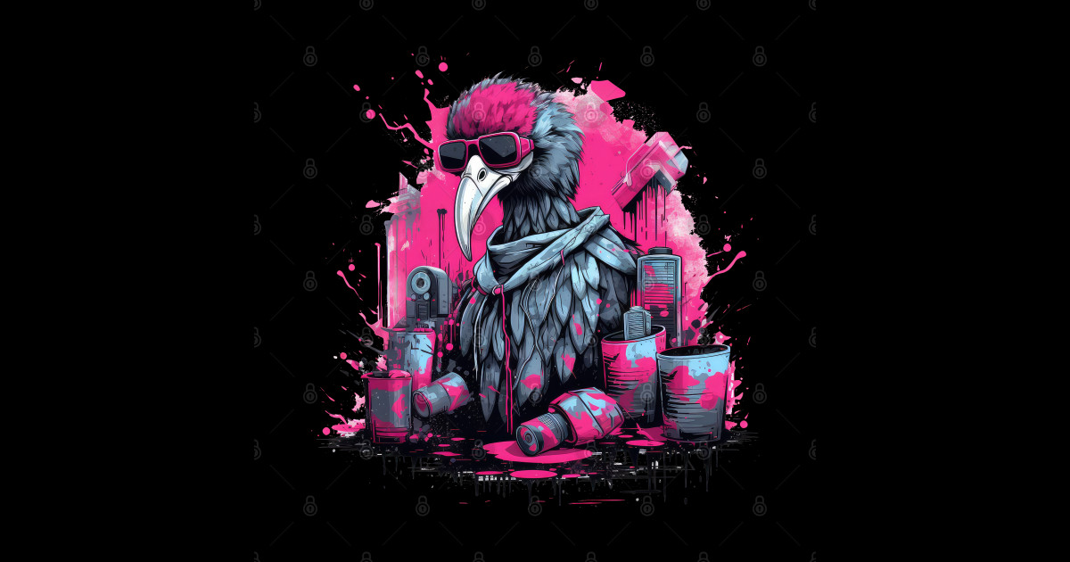 Cyberpunk flamingo - Cyberpunk Art - T-Shirt | TeePublic
