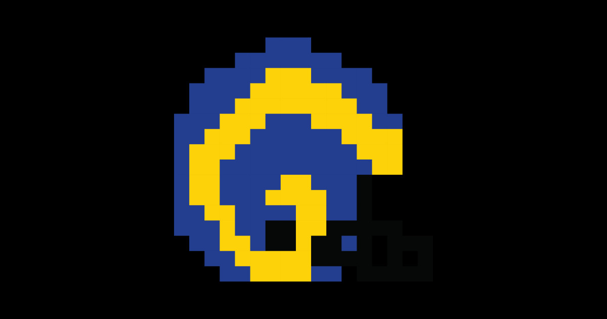8 Bit Los Angeles Ram Helmet - Los Angeles Rams - Sticker | TeePublic