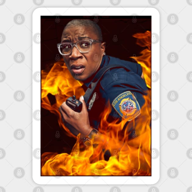 911 - Henrietta ‘Hen’ Wilson - Flames - 911 - Sticker | TeePublic