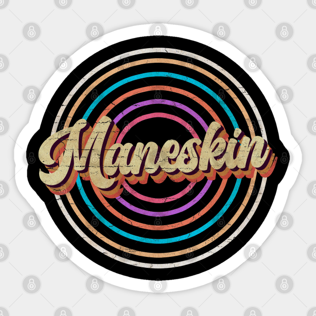 vintage circle line color Maneskin - Maneskin - Sticker | TeePublic