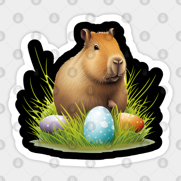 Easter Capybara - Capybara - Sticker | TeePublic