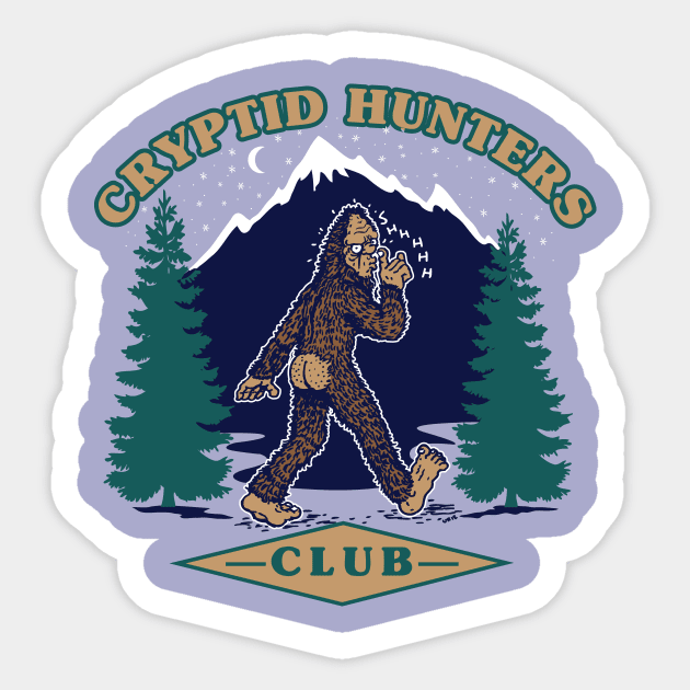 Cryptid Hunter's Club - Bigfoot - Sticker | TeePublic
