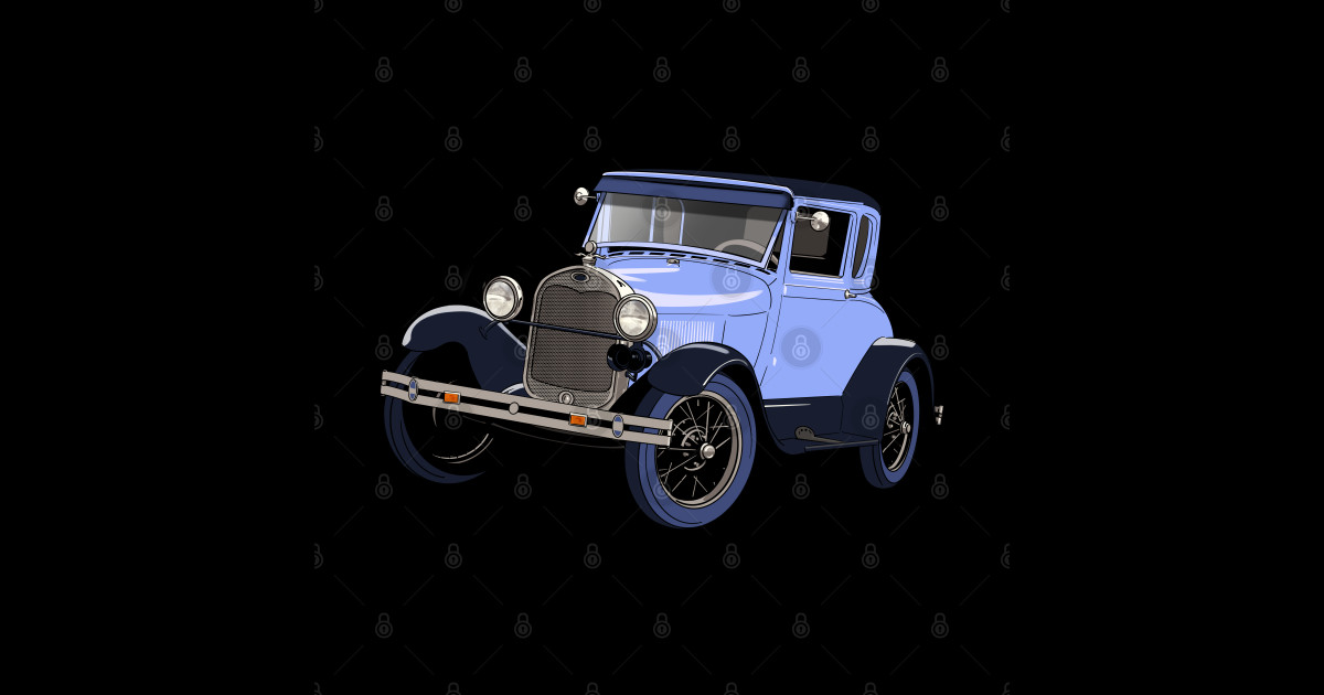 Model A Ford vintage car in blue - Classic Cars - Sticker | TeePublic