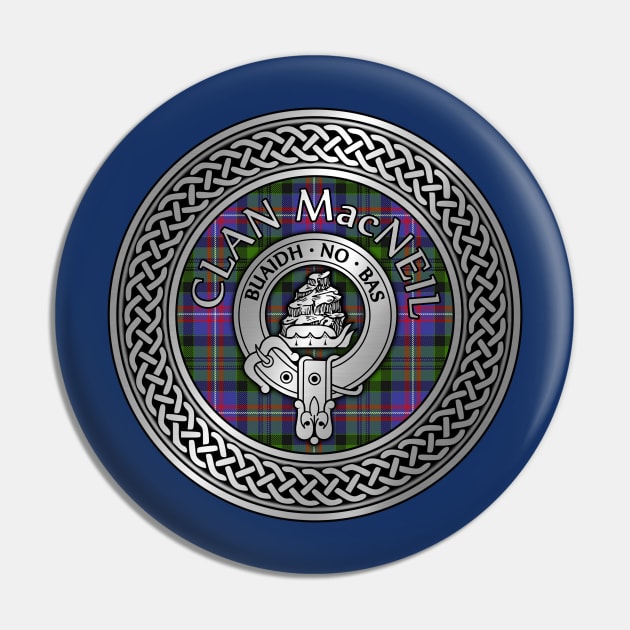 Clan MacNeil Crest & Tartan Knot - Macneil - Pin | TeePublic