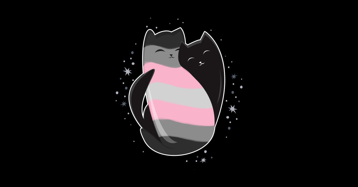 Demigirl Cat LGBT Pride Flag - Demigirl - Posters and Art Prints ...