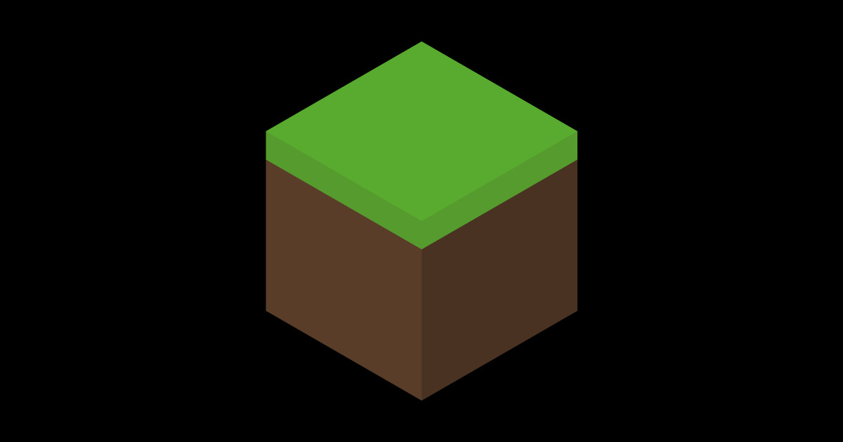 Minimalist Minecraft Grass Dirt Block - Minecraft - Sticker | TeePublic